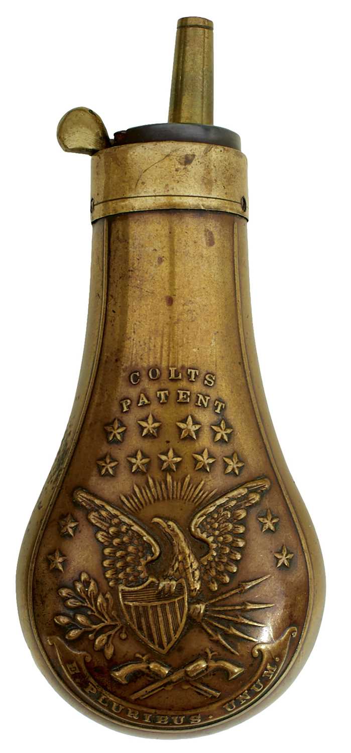 Lot 468 - A COLT'S PATENT EAGLE POWDER FLASK,