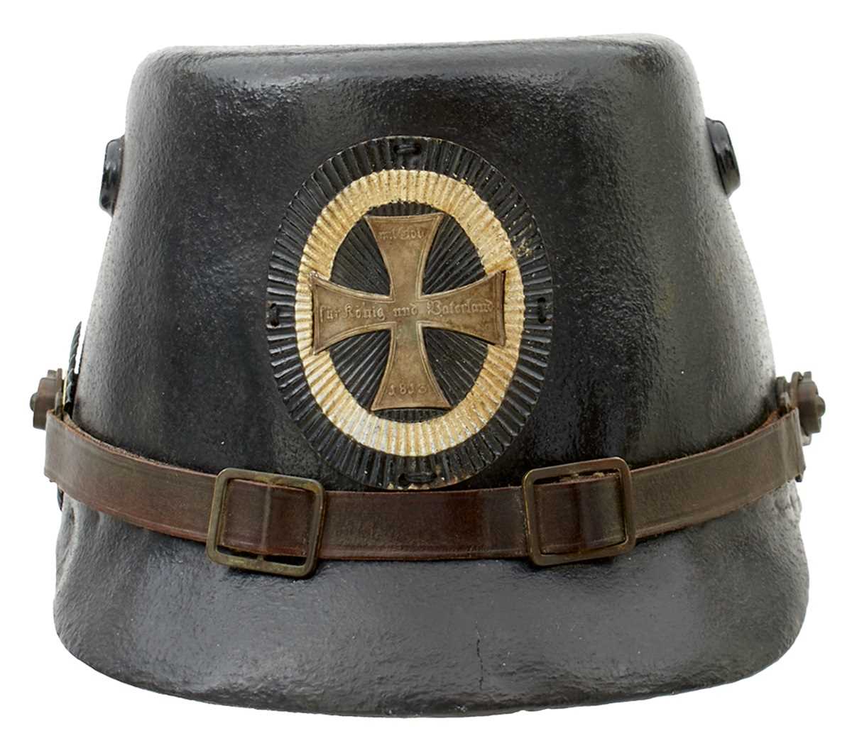 Lot 750 - A PRUSSIAN LANDWEHR RESERVIST'S SHAKO,